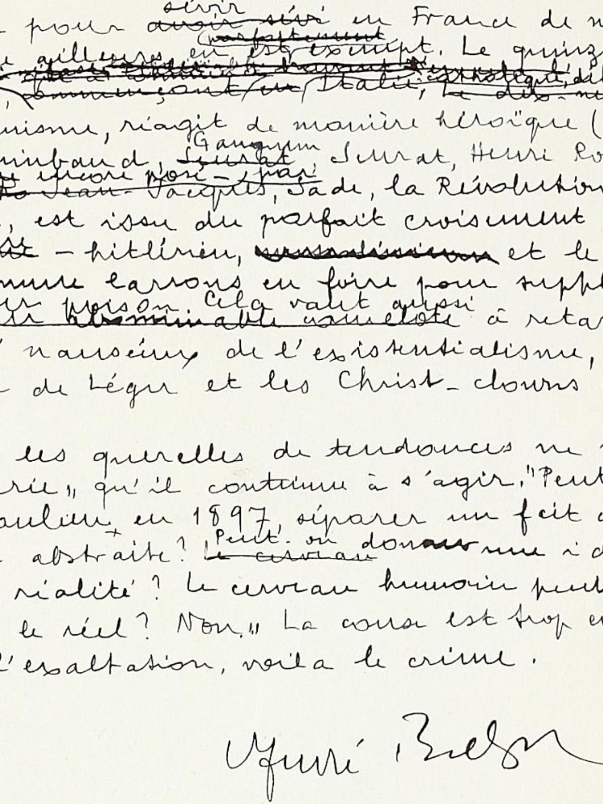 Manuscrit d’André Breton, Sus au mirabilisme ! - Musée Champollion